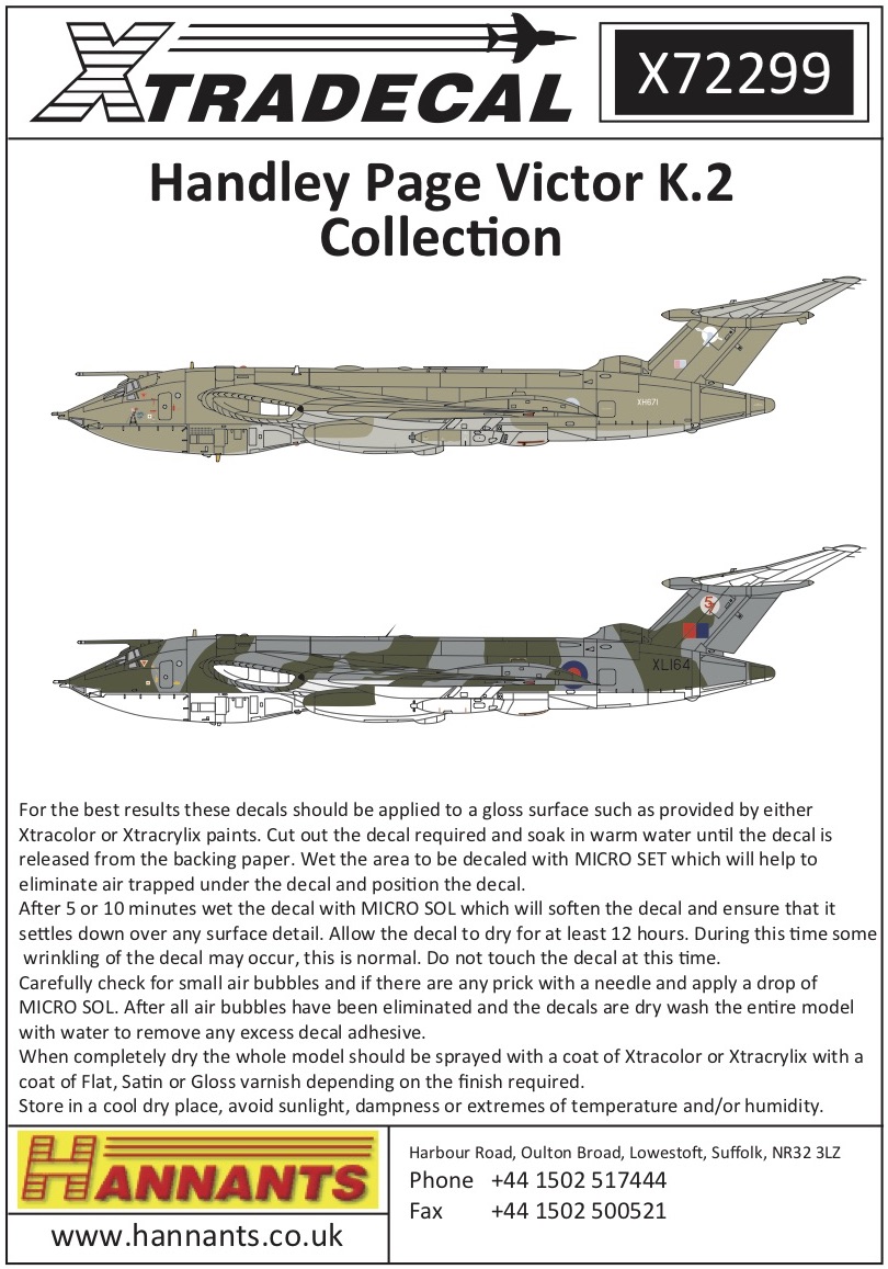 1/72 Handley-Page Victor K.2 (17) Green/Grey camo (5) XL189 57 S ...